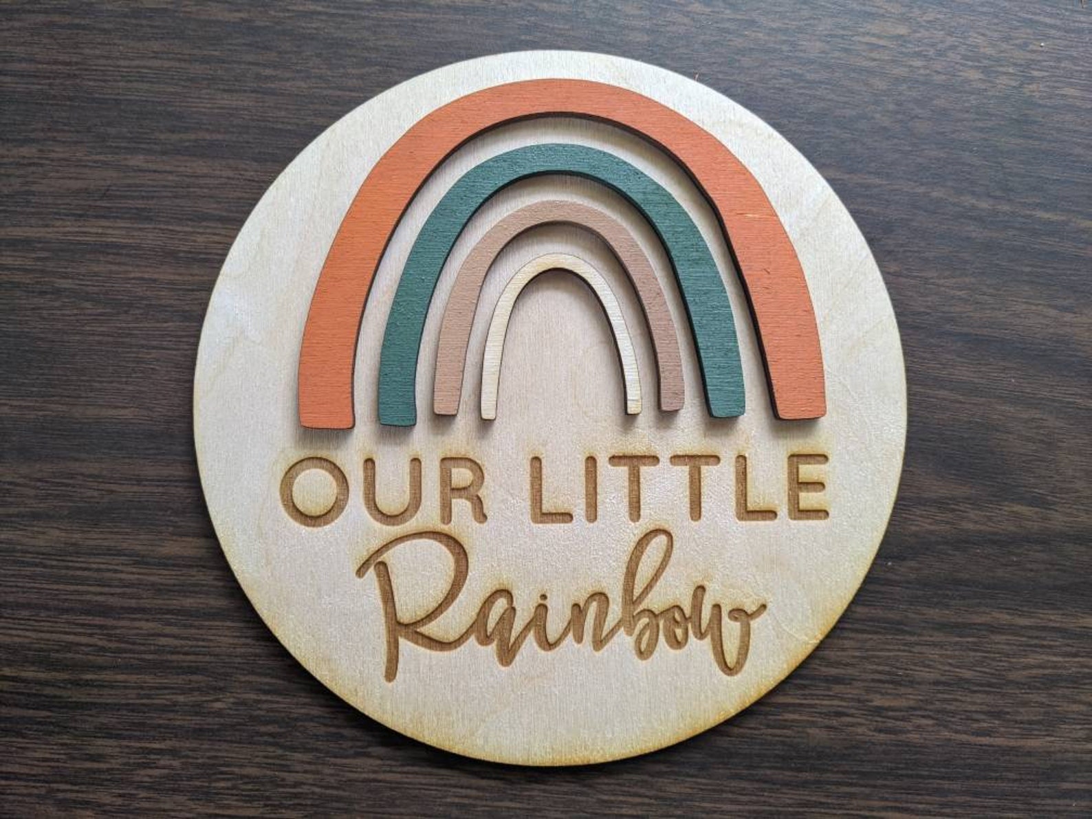 Our Little Rainbow Baby Sign Birth Announcement Rainbow - Etsy