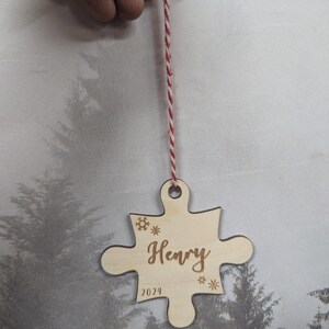 Personalized Puzzle Piece With Custom Name Christmas Ornament Keepsake ...