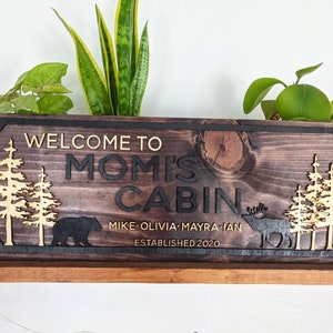 Cabin Sign | Lodging Sign | Family Cabin Sign | Great Outdoors Wooden ...