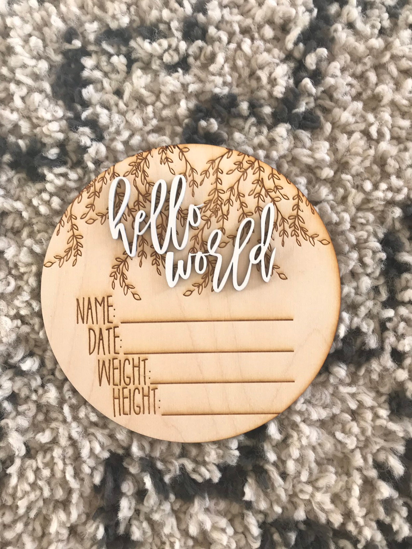 Custom Hospital Welcome 3D Hello World Name Date Weight Length - Etsy