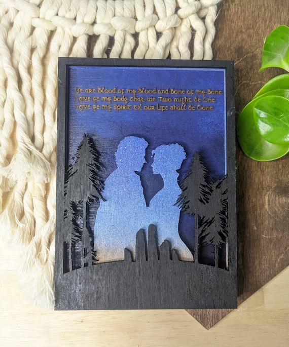 Outlander Fan Art Claire and Jamie Outlander Wall Hanging | Etsy