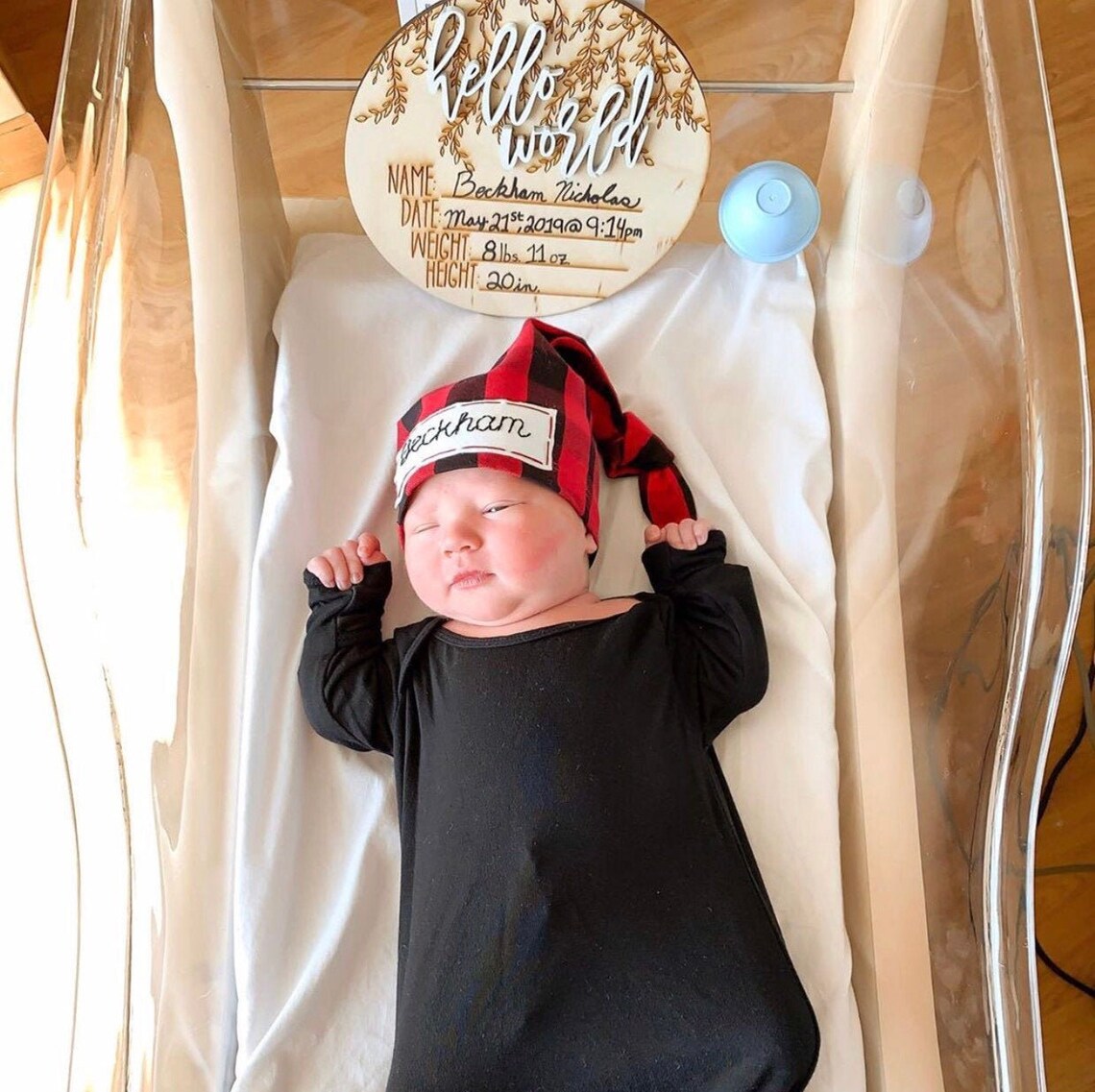 Custom Hospital Welcome 3D Hello World Name Date Weight Length - Etsy