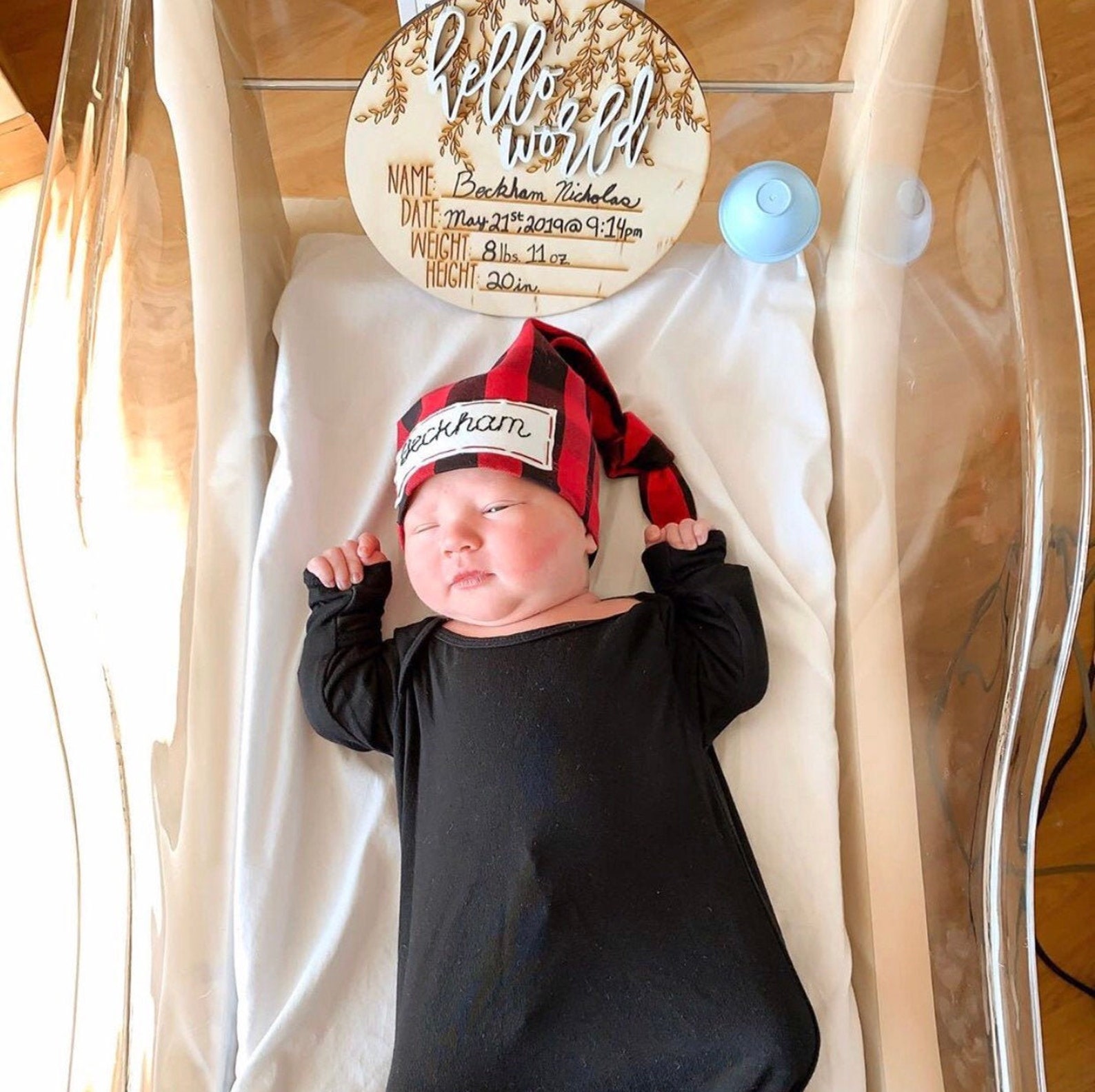 Custom Hospital Welcome 3D Hello World Name Date Weight Length - Etsy