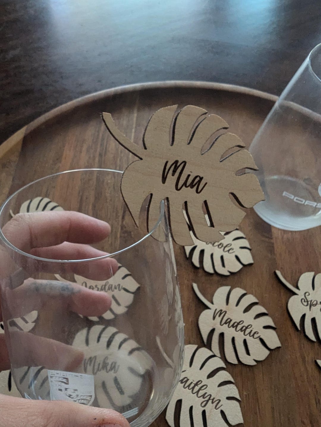 Custom Tropical Leaf Wood Wedding Seating Chart Bridal Baby Shower ...