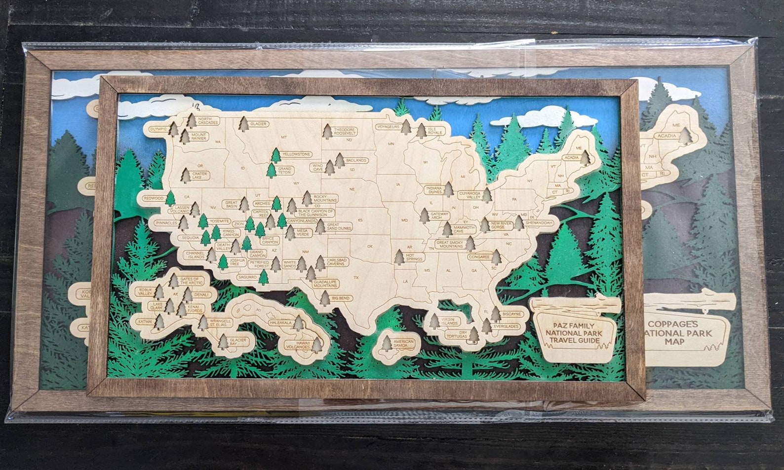 Personalized National Park Travel Map Sign | National Forest Parks Wall ...