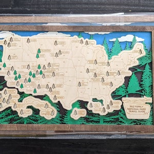 Personalized National Park Travel Map Sign | National Forest Parks Wall ...