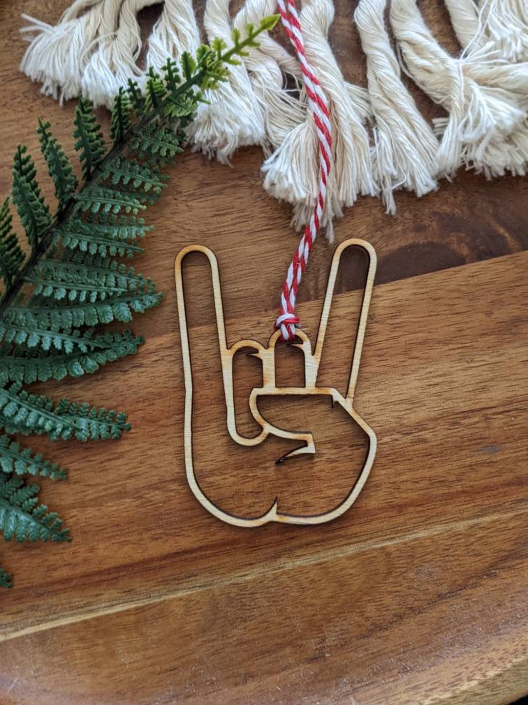 Rock on ASL Sign Language Sign Ornament | Rock and Roll American Sign ...