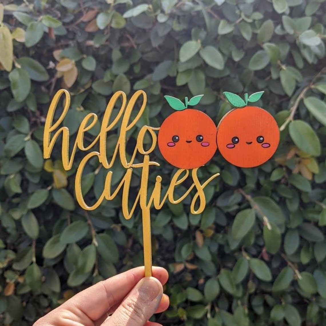 Custom Little Hello Cutie Cuties Twin Citrus Theme Baby Shower Welcome ...