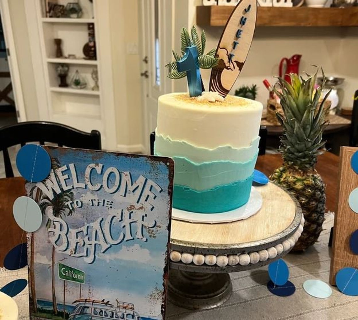 Custom Surfboard Cake Topper Island Beach Life Topper - Etsy