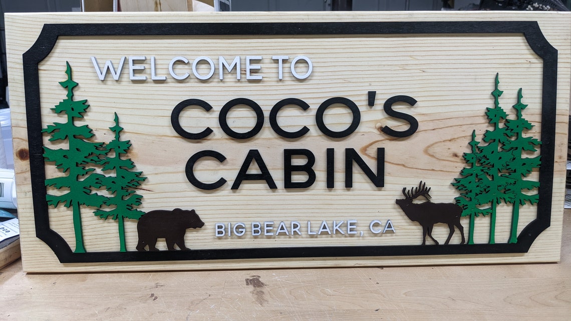 Cabin Sign Lodging Sign Family Cabin Sign Great Outdoors - Etsy