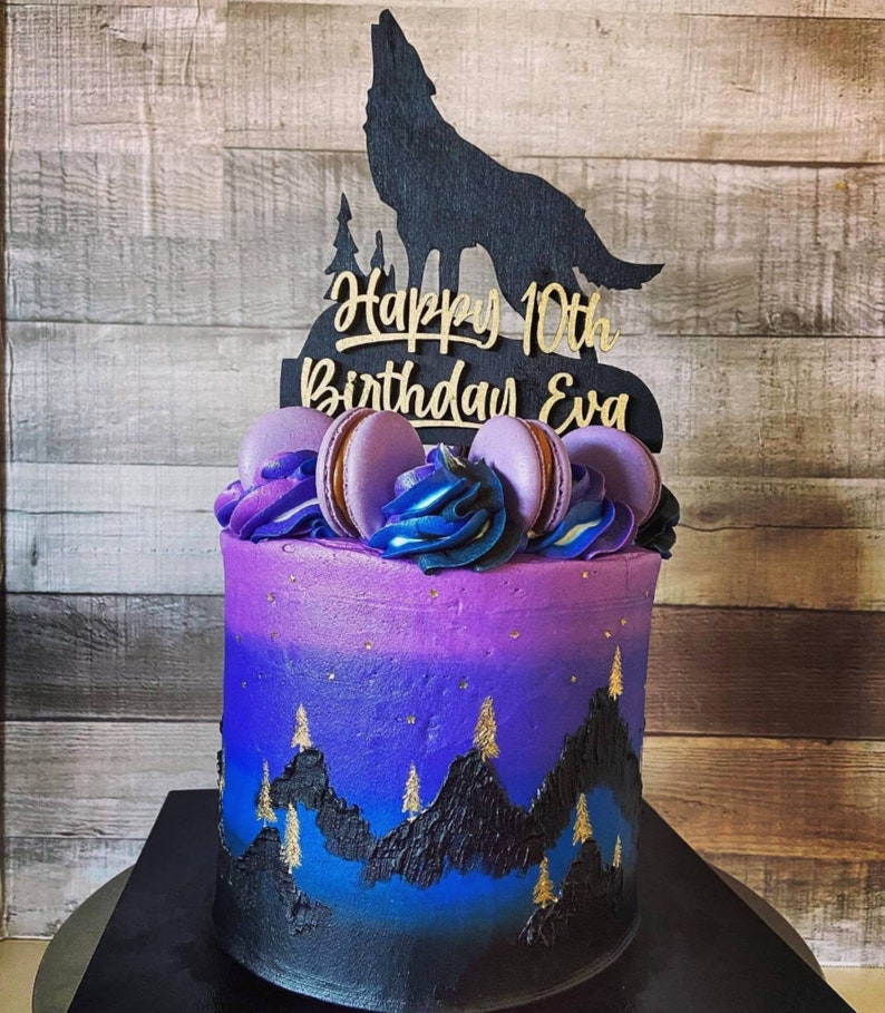 The Great Wolf Howling With Custom Name and Age Birthday - Etsy