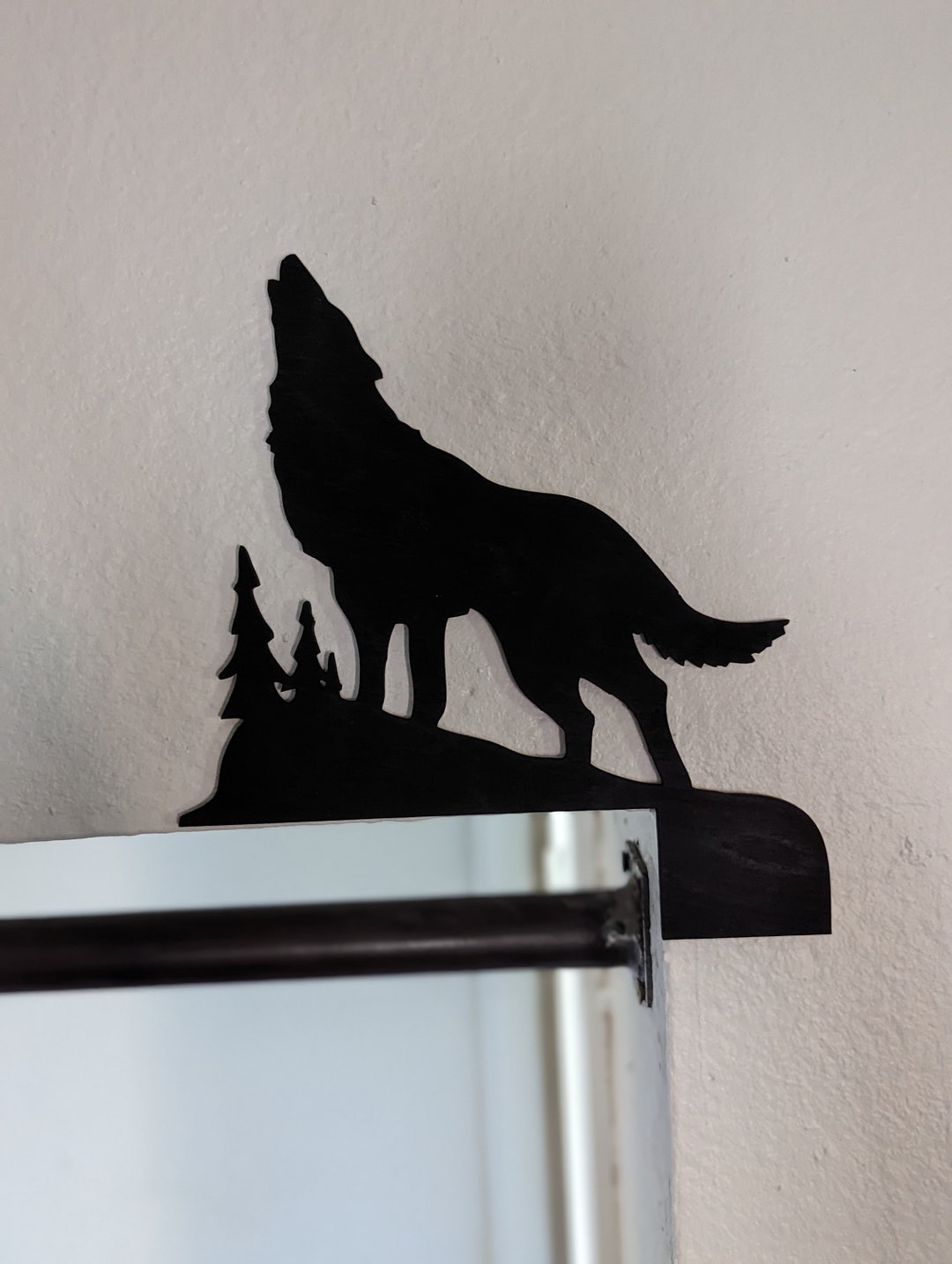 Howling Wolf Sign Bedroom Door Topper Office Door Sign Wolf Sign Modern ...