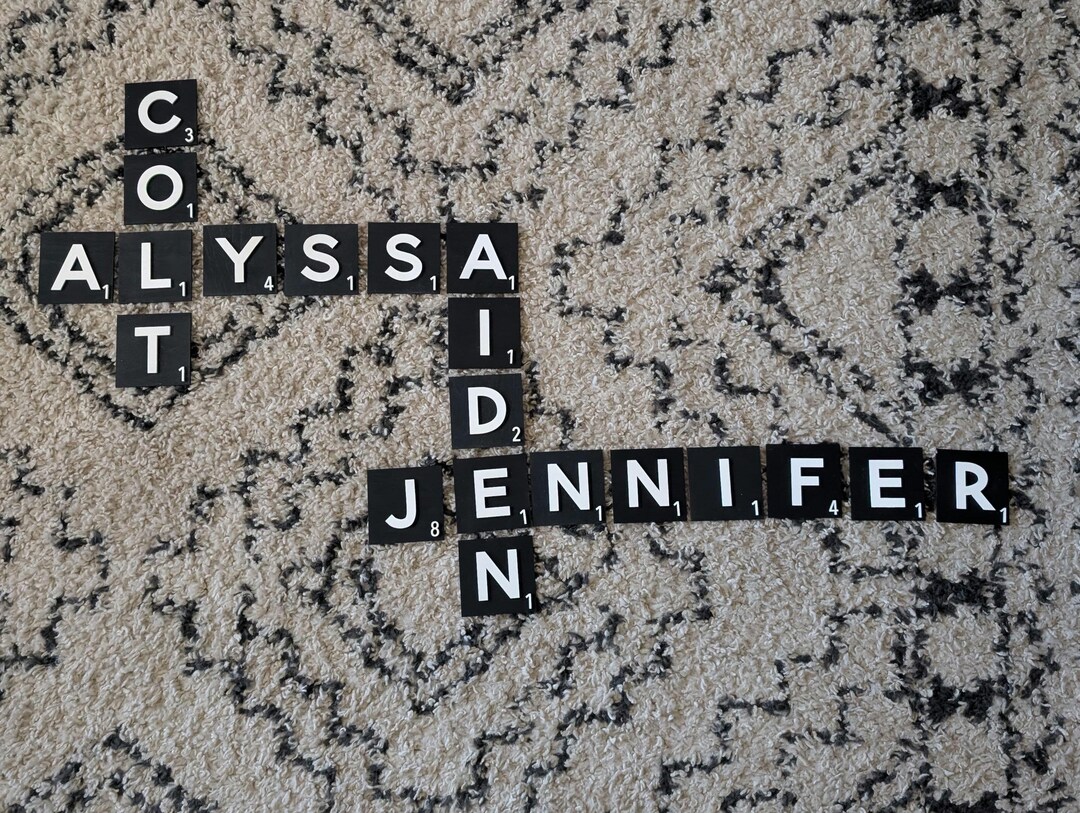 Personalized Scrabble Letter Tiles Sign | Double Layered Wood Name Art ...