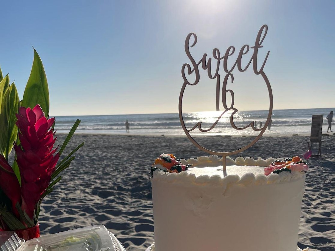 Sweet 16 | Beach Theme | Hawaiian Topper |sweet Sixteen | Beach Party ...