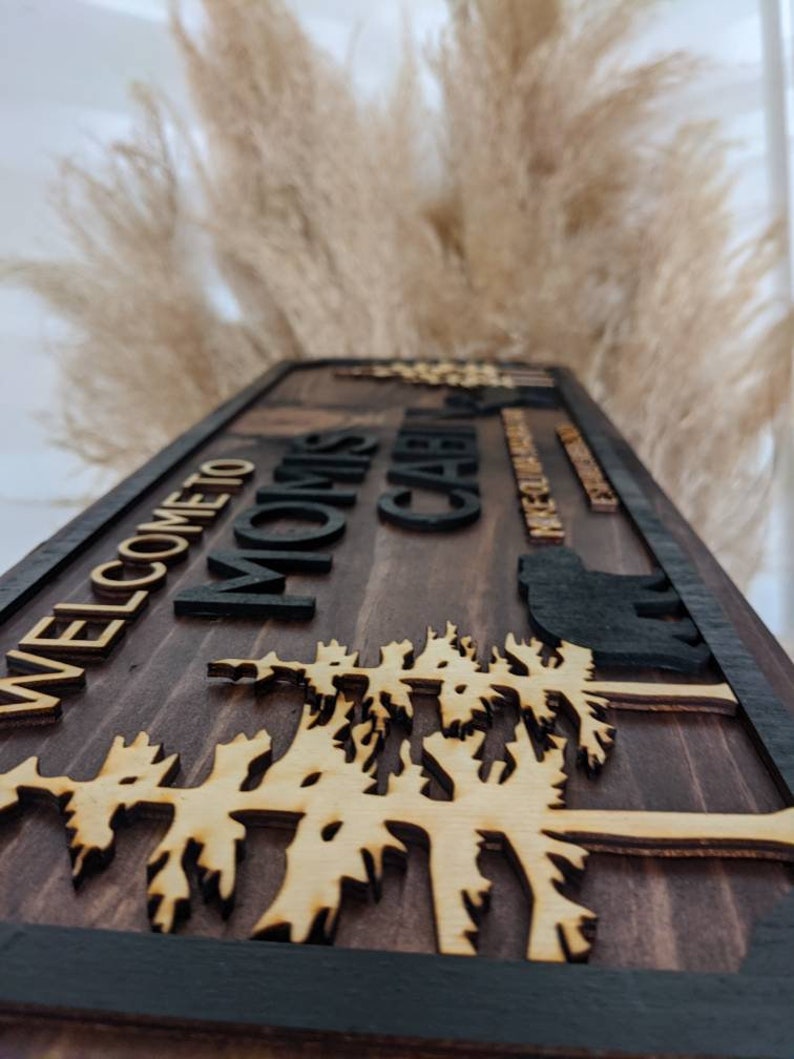 Cabin Sign | Lodging Sign | Family Cabin Sign | Great Outdoors Wooden ...