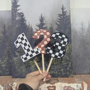 Personalized Checkered Number Race Cake Topper | Racing Flags | Racing ...