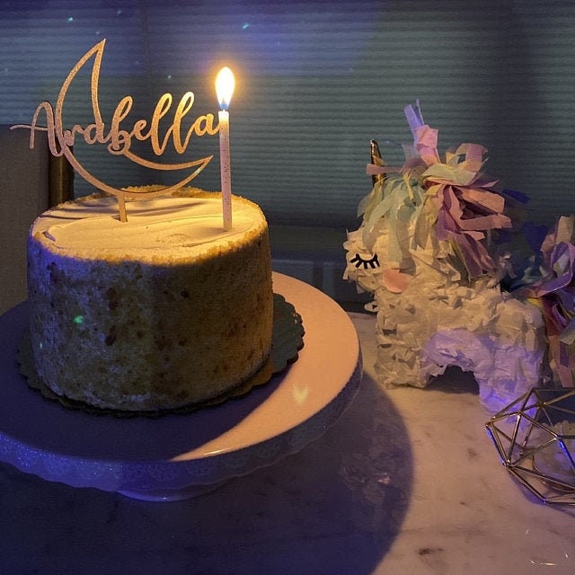 Personalized Custom Birthday Topper Moon Wood Cake Topper - Etsy