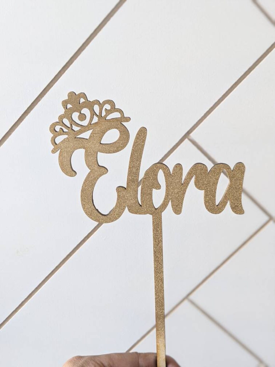 Custom Inspired Name and Princess Crown Cake Topper - Etsy