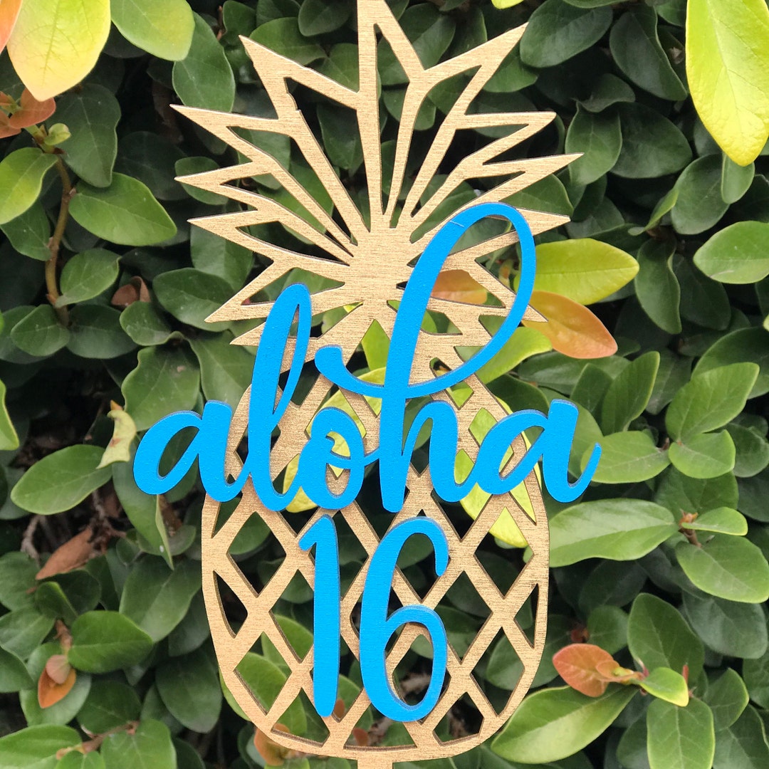 Personalized Custom Pineapple Birthday Topper Wood Cake Topper | Baby ...