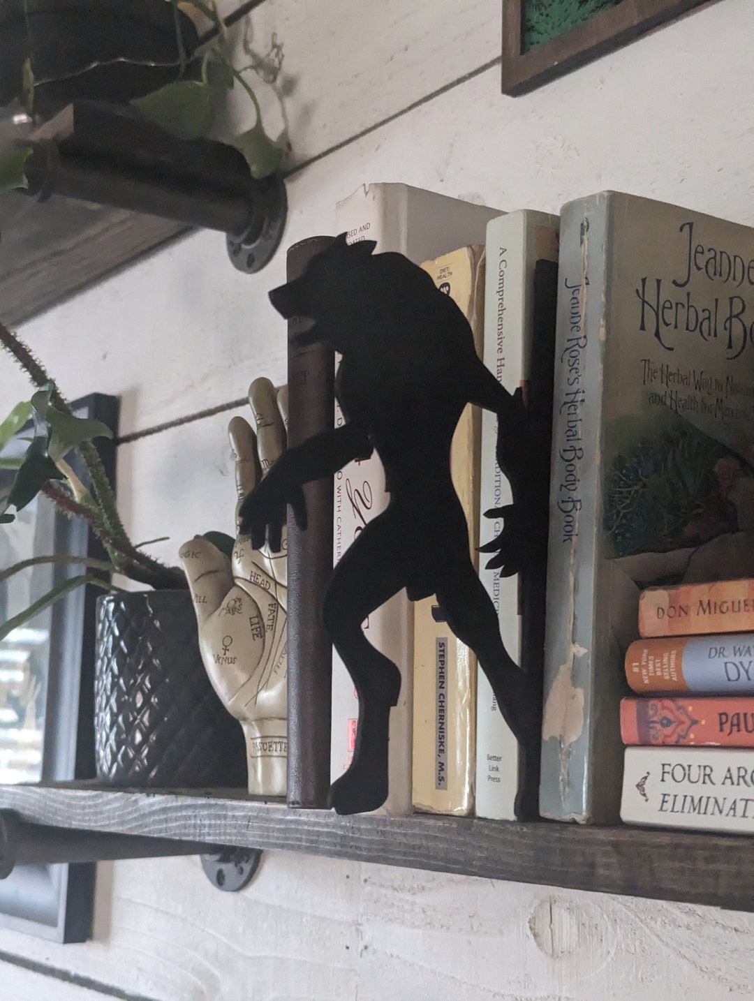 Werewolf Super Natural Wood Shelf Insert Silhouette | Bookshelf Sign ...