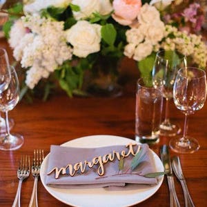 One (1) Personalizable Name Tags | Wood Wedding Table Name | Seating ...