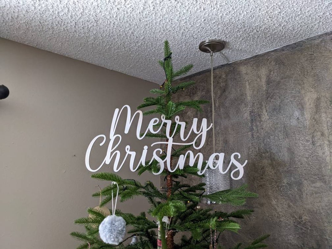 Merry Christmas Natural Wood Cut Out for Wreath or Christmas Tree - Etsy