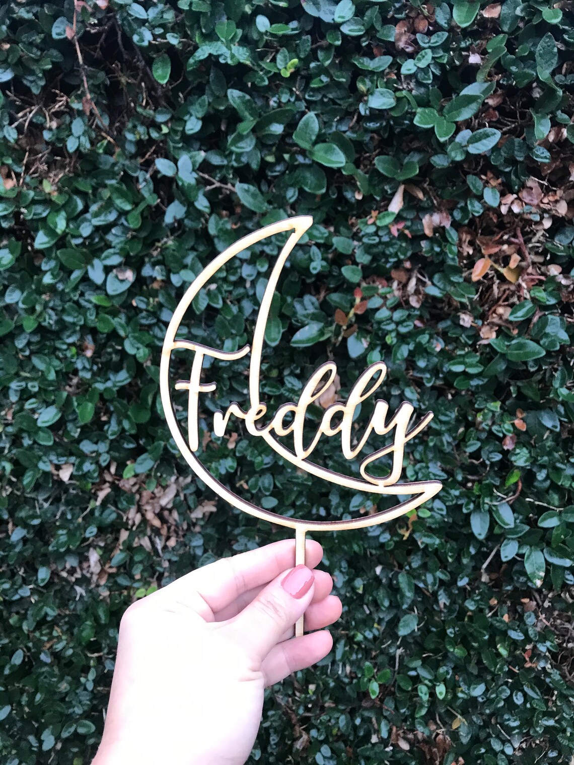 Personalized Custom Birthday Topper Moon Wood Cake Topper | Etsy