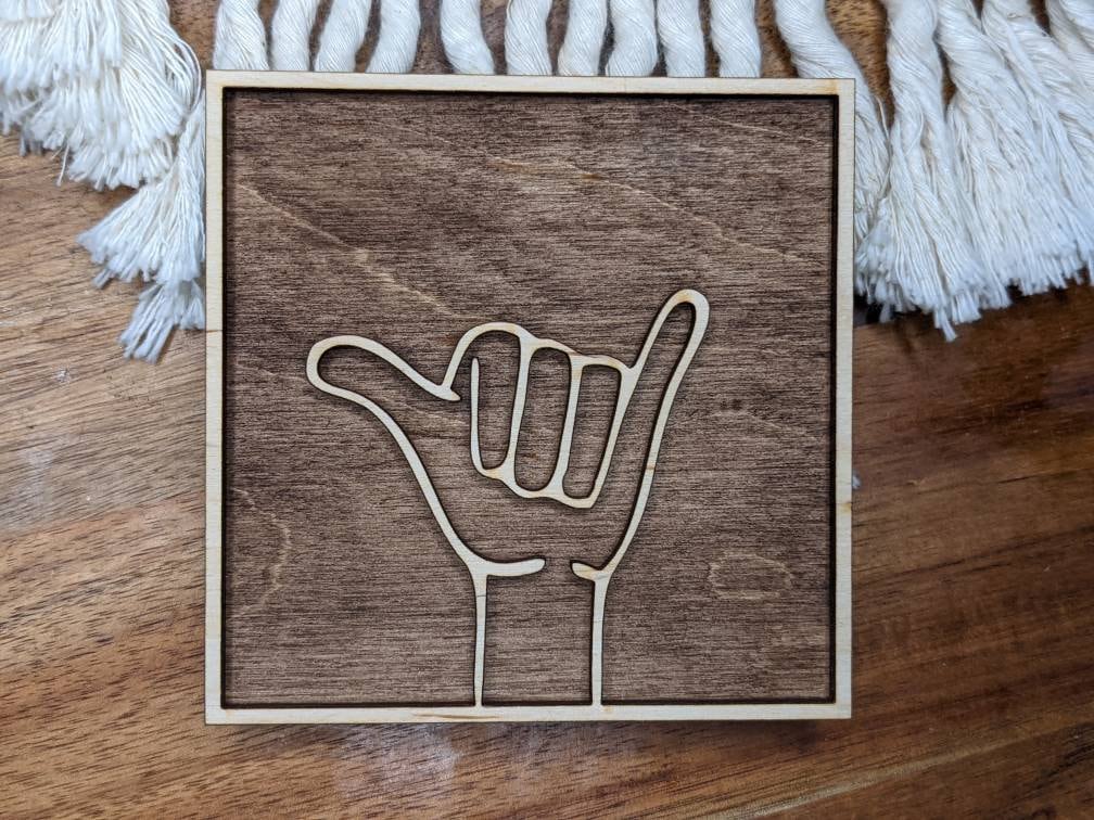Shaka Wood Sign | Mahalo Tray Wood Sign | Hawaiian Decor | Farmhouse ...