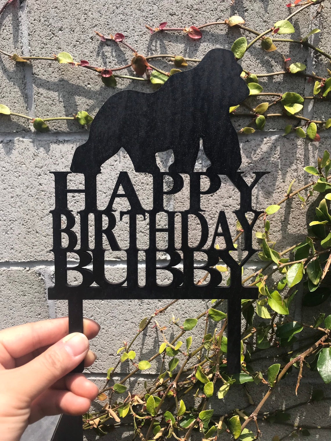 Custom Happy Birthday Silverback Gorilla Custom Name Natural Wood Cake ...
