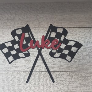 Personalized Race Flag Name Sign | Racing Flags | Racing Theme Bedroom ...