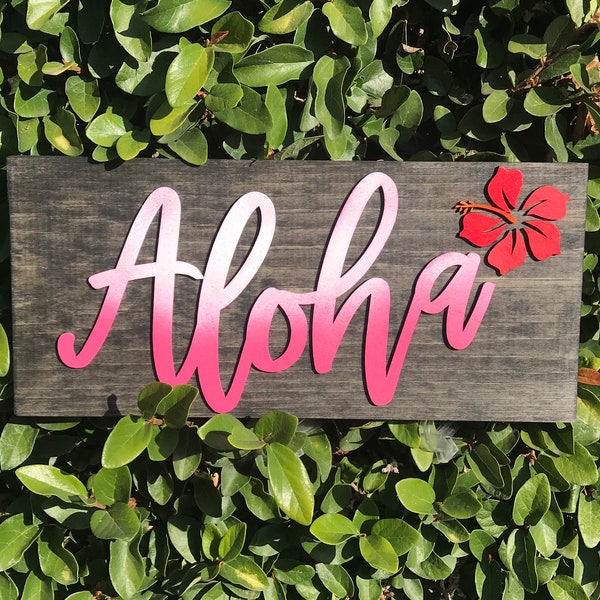 Wooden Aloha Sign - Etsy