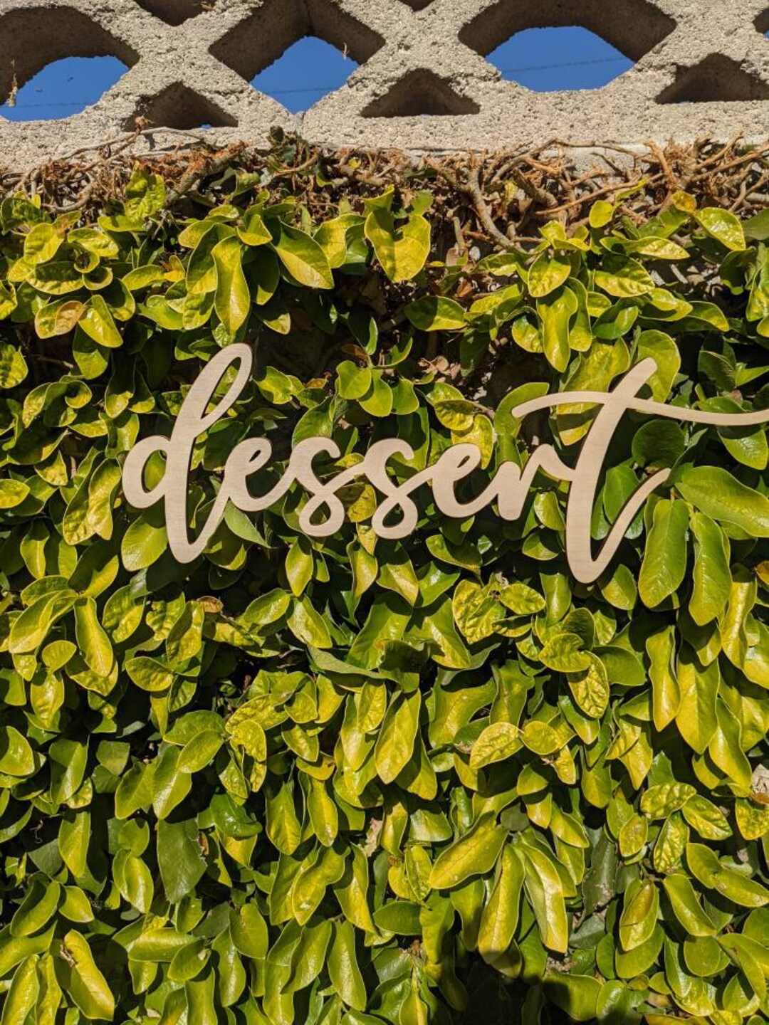 Custom Dessert Wooden Words Cursive Natural Wood Sign Love Board ...