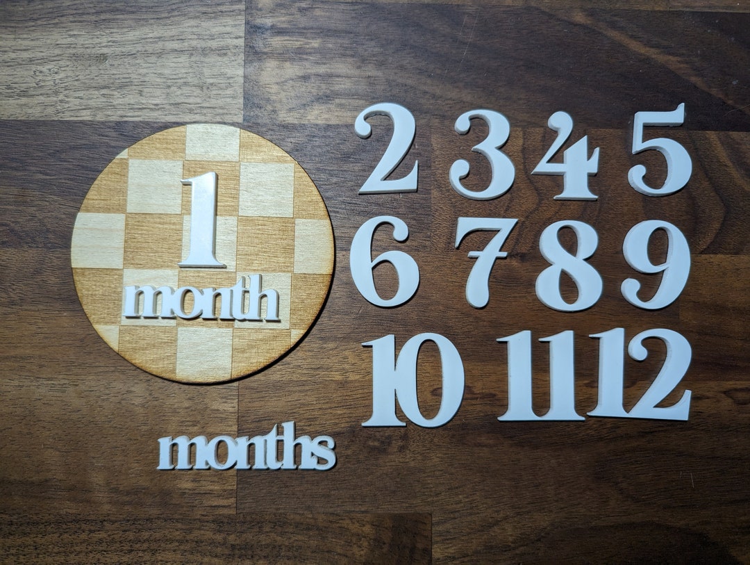 Modern Chekcered Milestone Markers | Custom Milestone Name Set | Baby ...