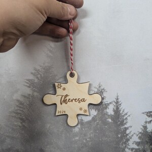Personalized Puzzle Piece With Custom Name Christmas Ornament Keepsake ...