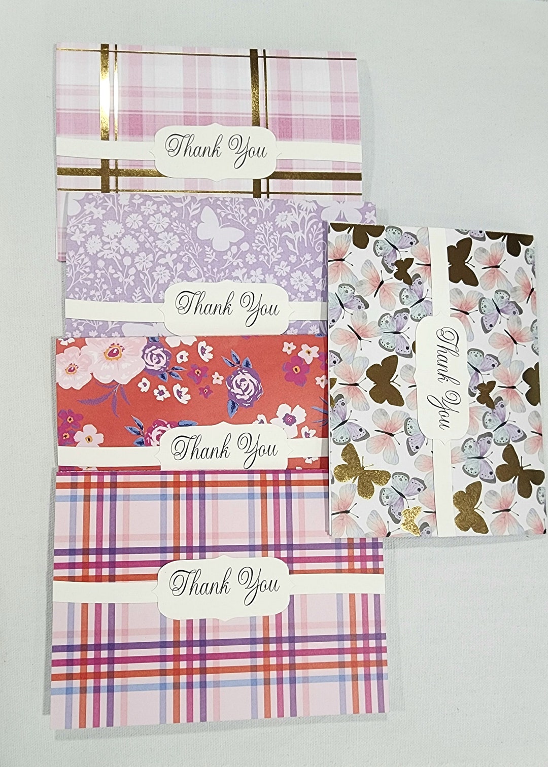 5 Thank You Cards - Etsy