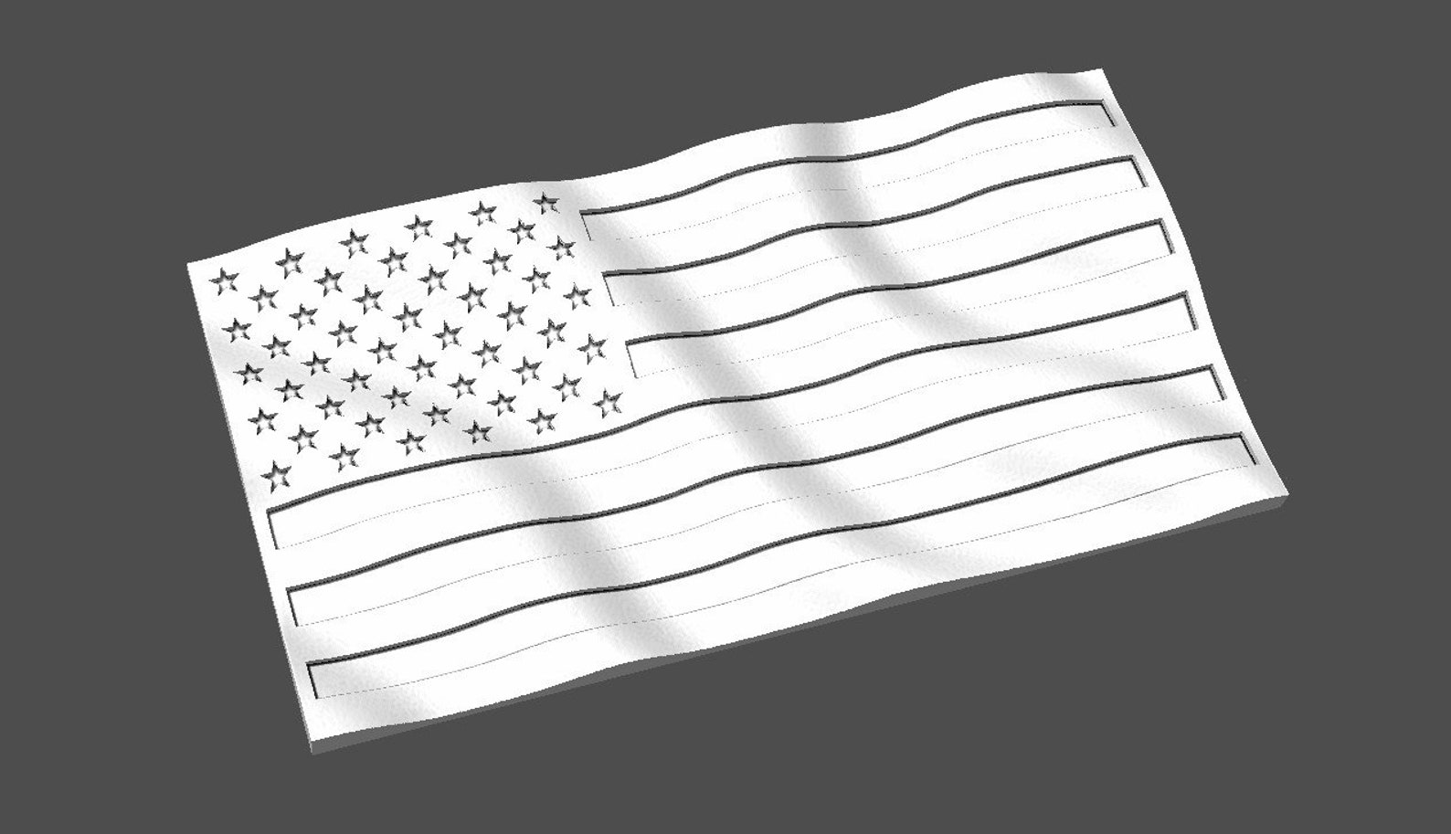 CNC Stl 3D Waving American Flag. Beautiful Highly Detailed - Etsy Canada