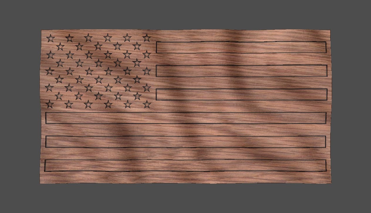 CNC Stl 3D Waving American Flag. Beautiful Highly detailed | Etsy