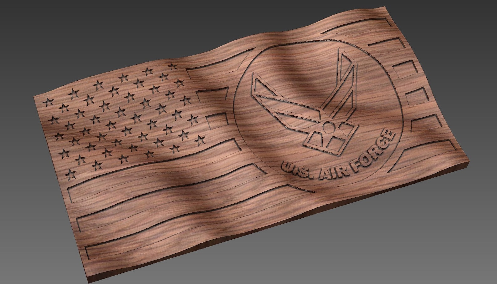 CNC Stl Model 3D Wavy American / U.S. Air Force Flag. Beautiful, Highly ...
