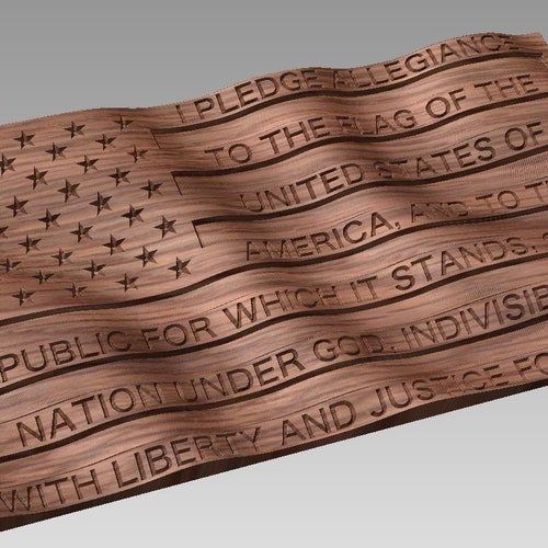 CNC Stl 3D Waving Flag. Beautiful Highly Detailed and - Etsy