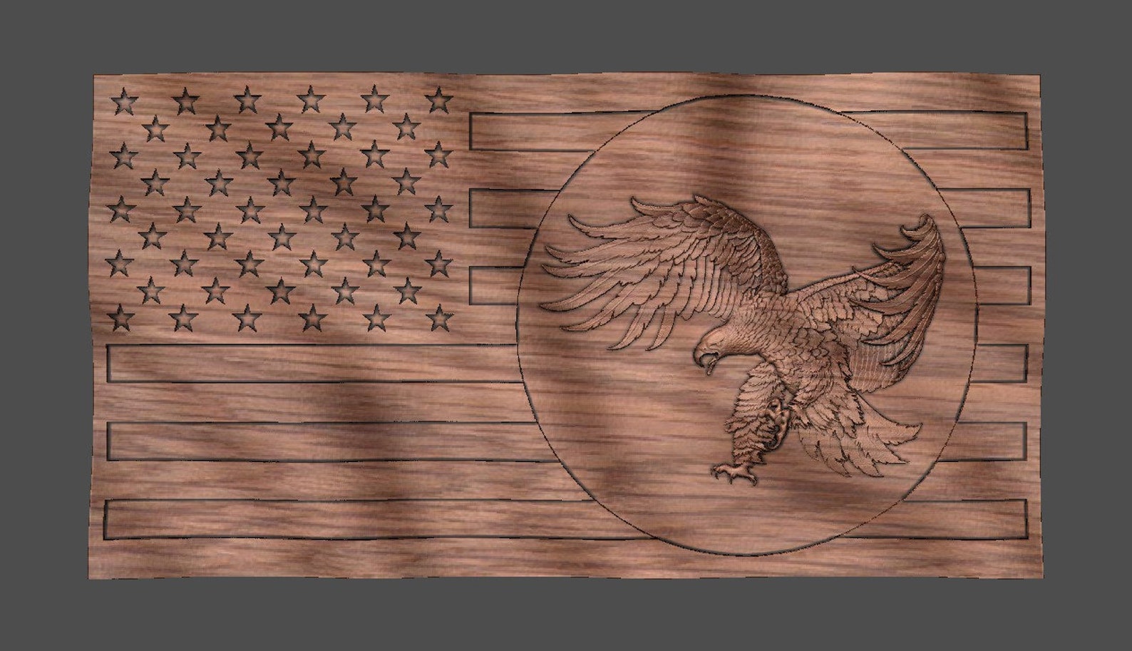 CNC Stl 3D Wavy American Eagle Flag. Beautiful Highly - Etsy