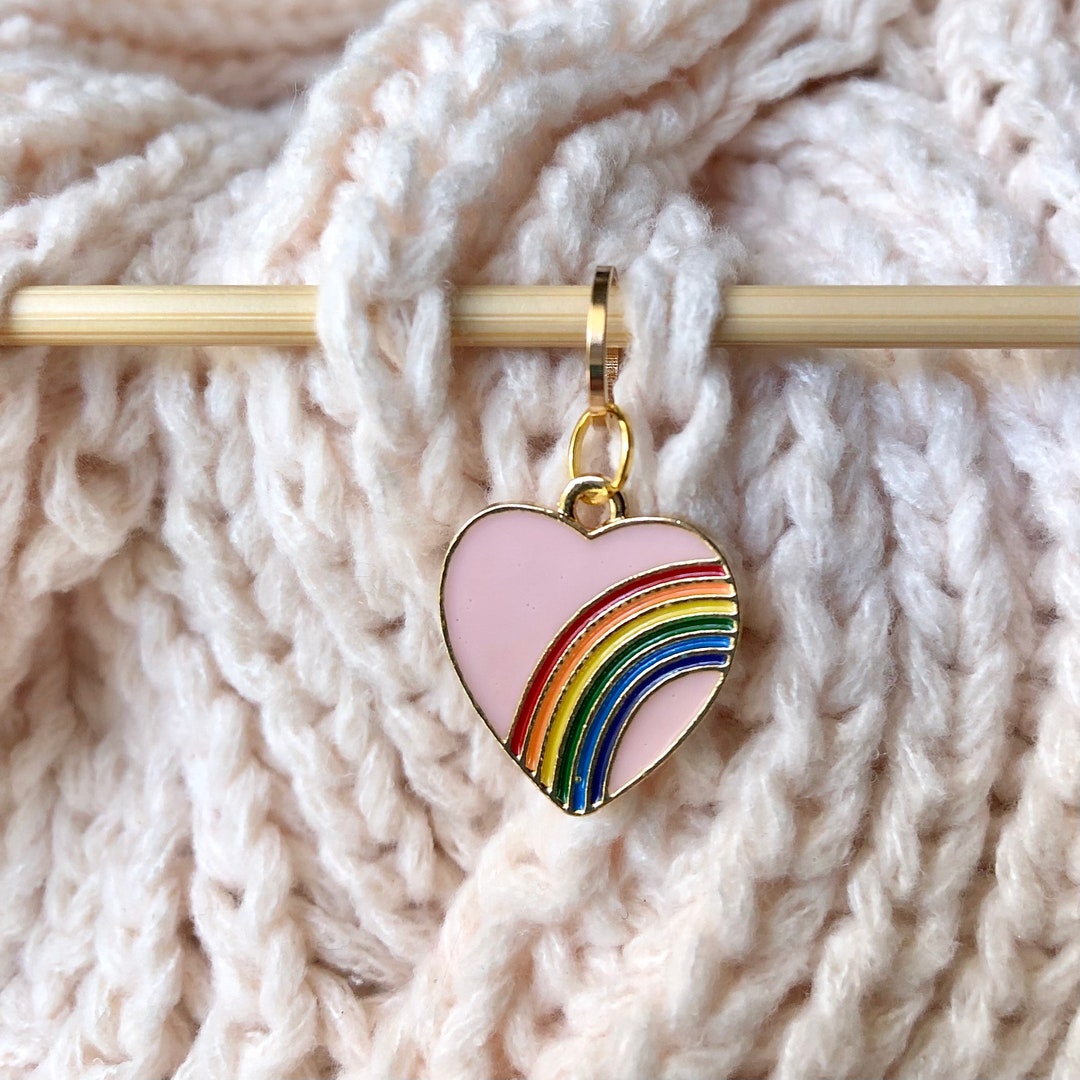 Rainbow Heart Stitch Markers/ Crochet Progress Keepers / Stitch Marker ...