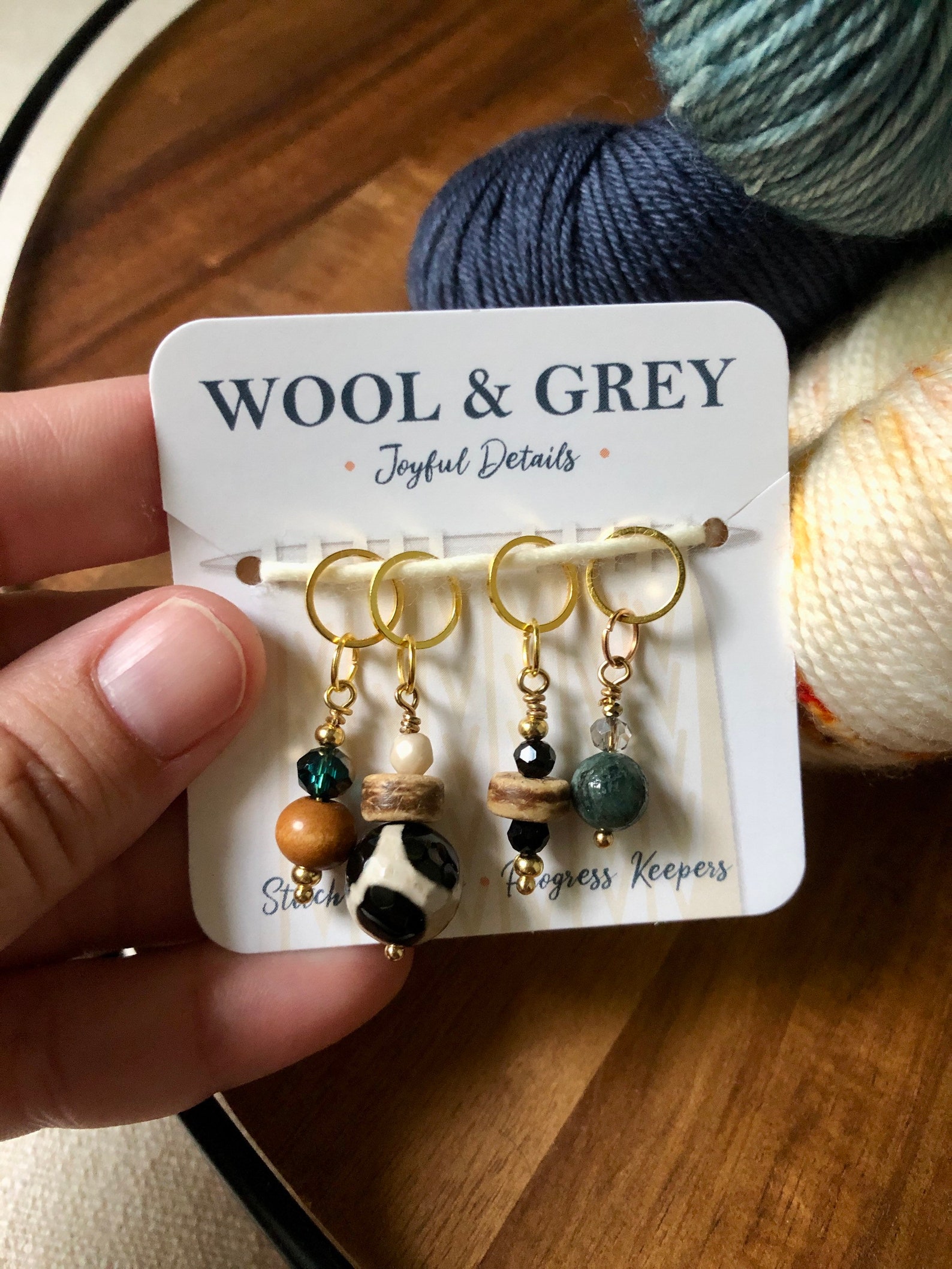 Beaded Knitting Stitch Markers/ Crochet Stitch Markers / Progress Keepers/set of Three Stitch ...