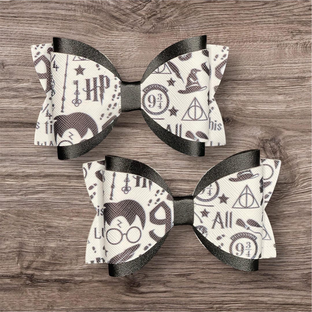 Black and White Wizard Hair Bow, Magical Bow - Etsy