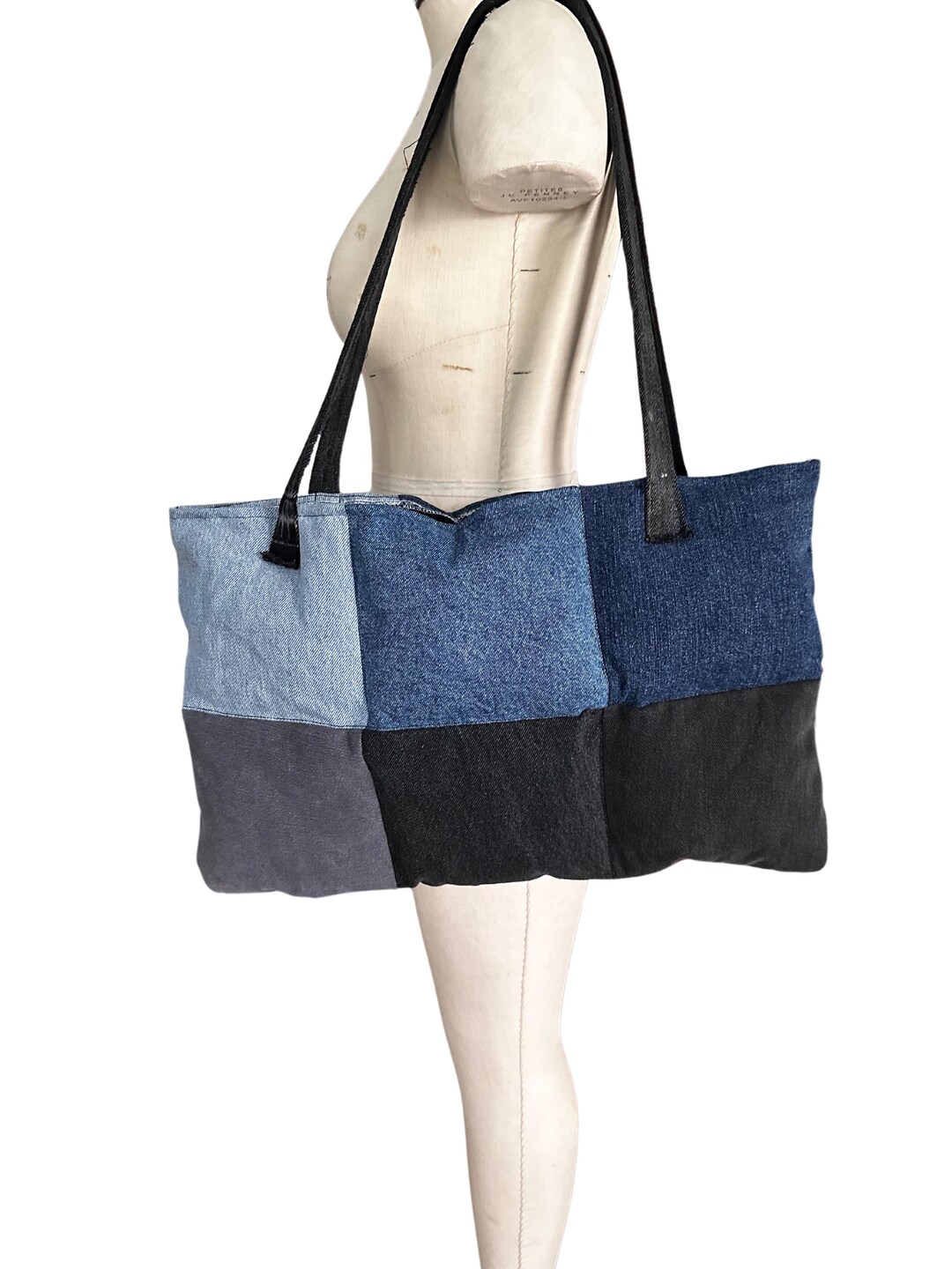 Upcycled Denim Puffer Tote - Etsy