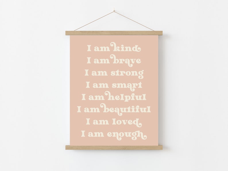 I Am Kind | I Am Loved Print | Kids Affirmations | Inspirational Saying ...
