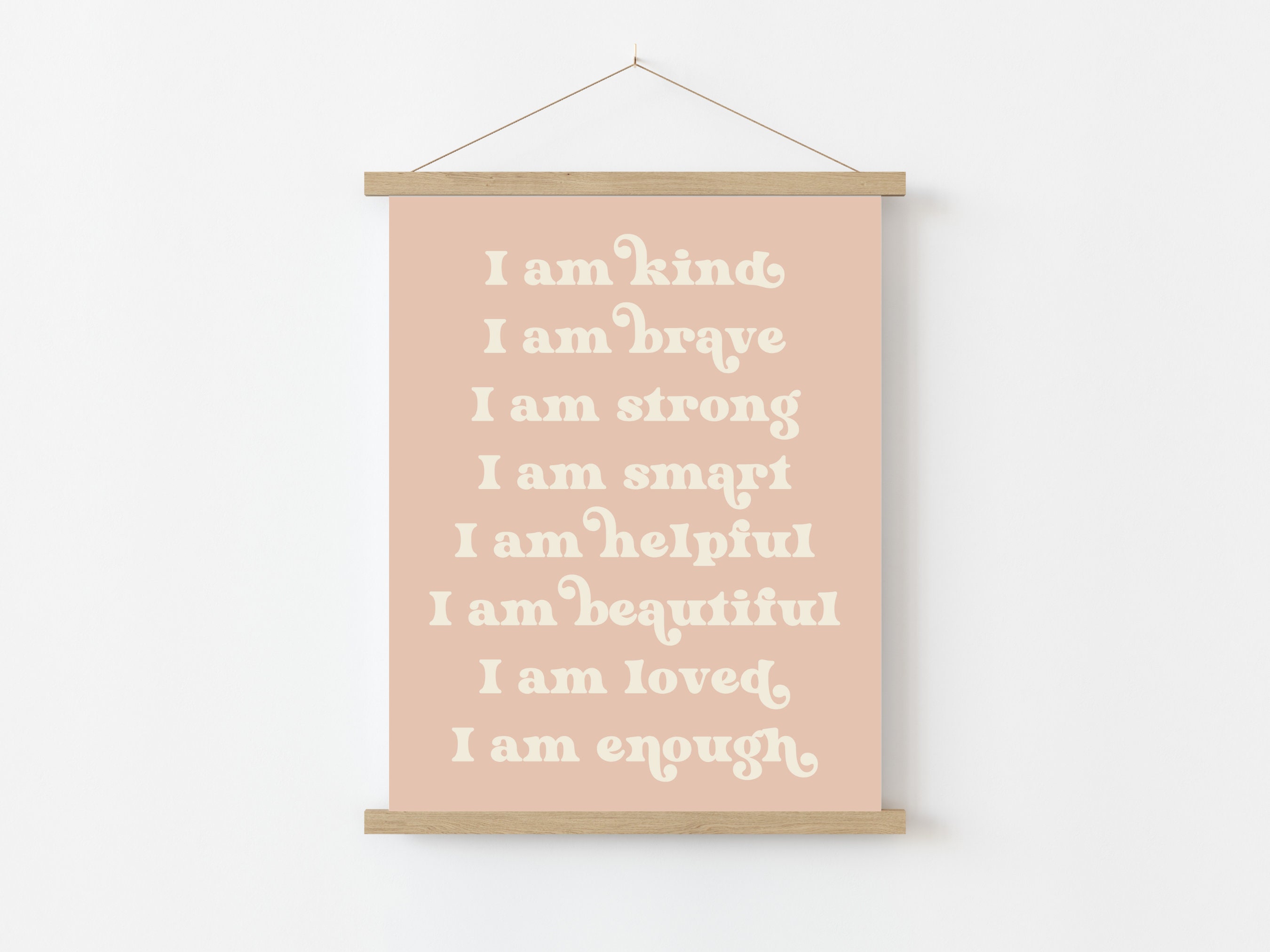 I Am Kind I Am Loved Print Kids Affirmations Inspirational Saying Girls ...