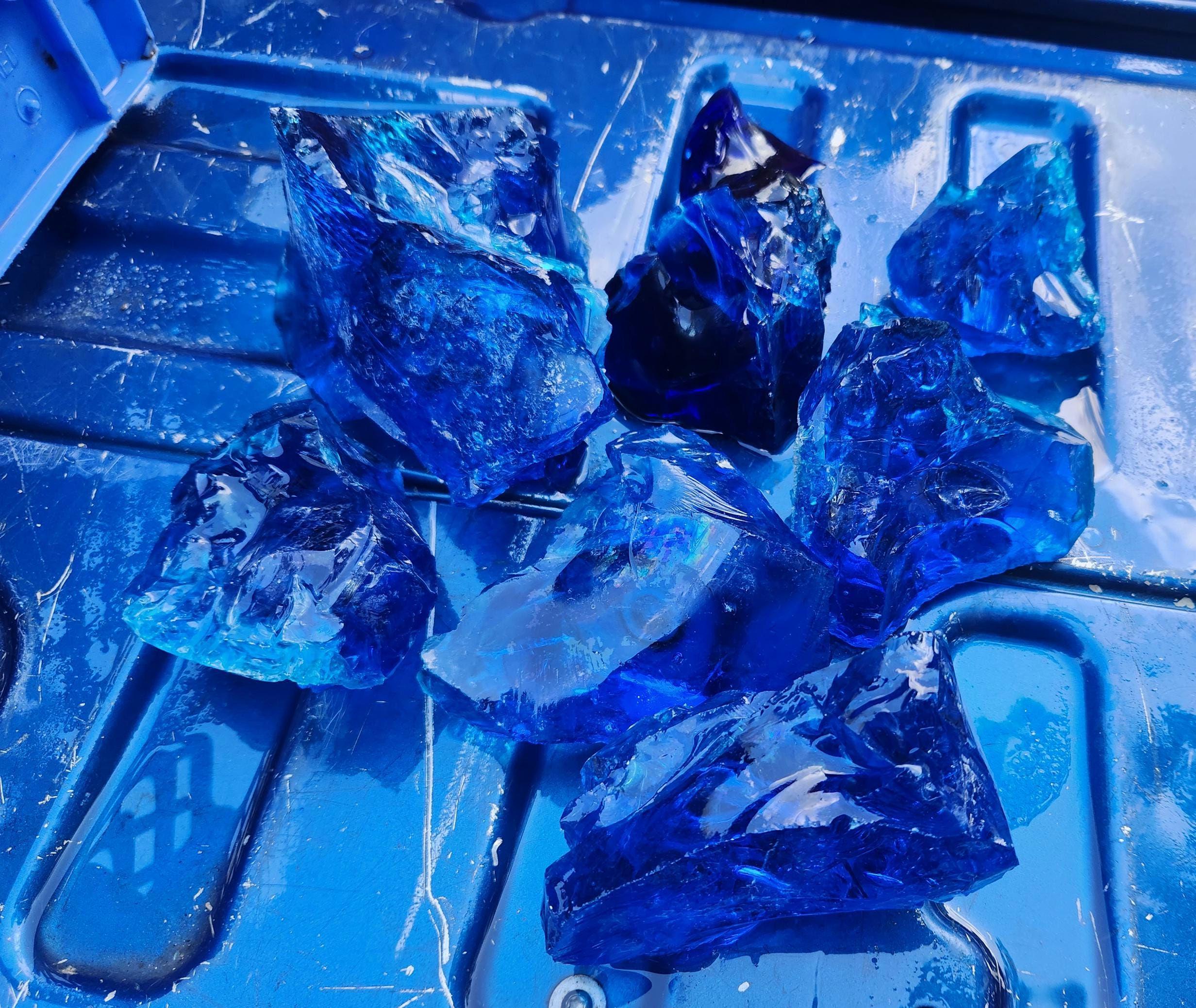 5 Pounds Blenko Glass Cullet Chunks in Turquoise. Nice MCM Color ...