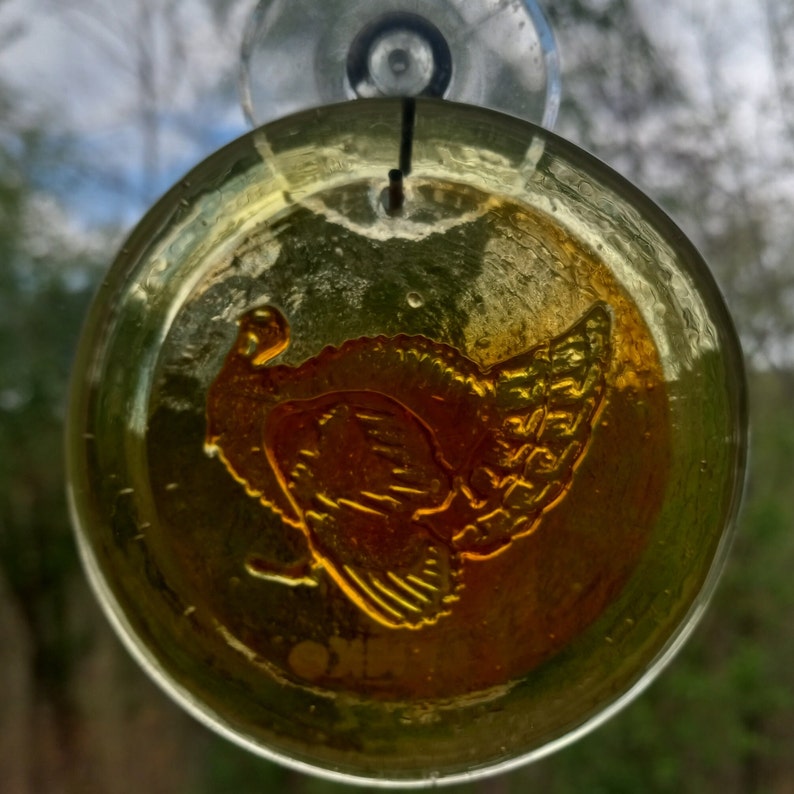 Blenko Glass Wild Turkey Suncatcher in Tangerine Nice Details - Etsy