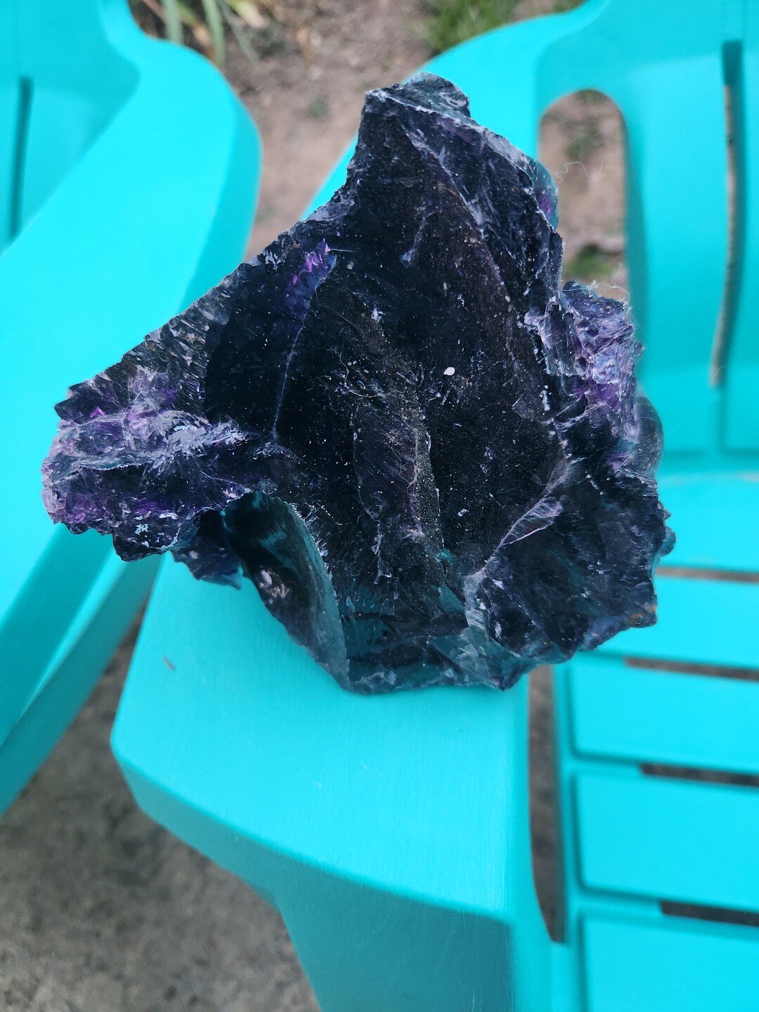 Huge 4 Pound Chunk Blenko Slag Cullet Glass in Elderberry Purple ...