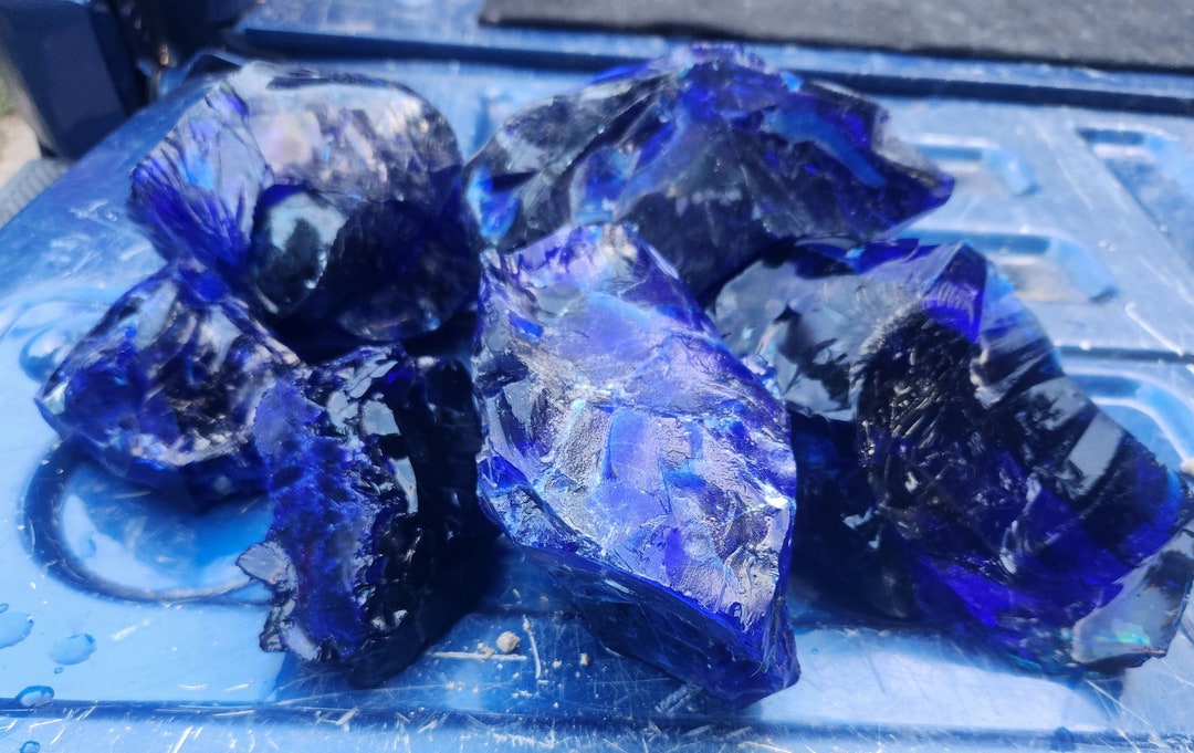 10 Pounds Blenko Glass Cobalt Blue Cullet, Large Pieces 3 In. and Up ...
